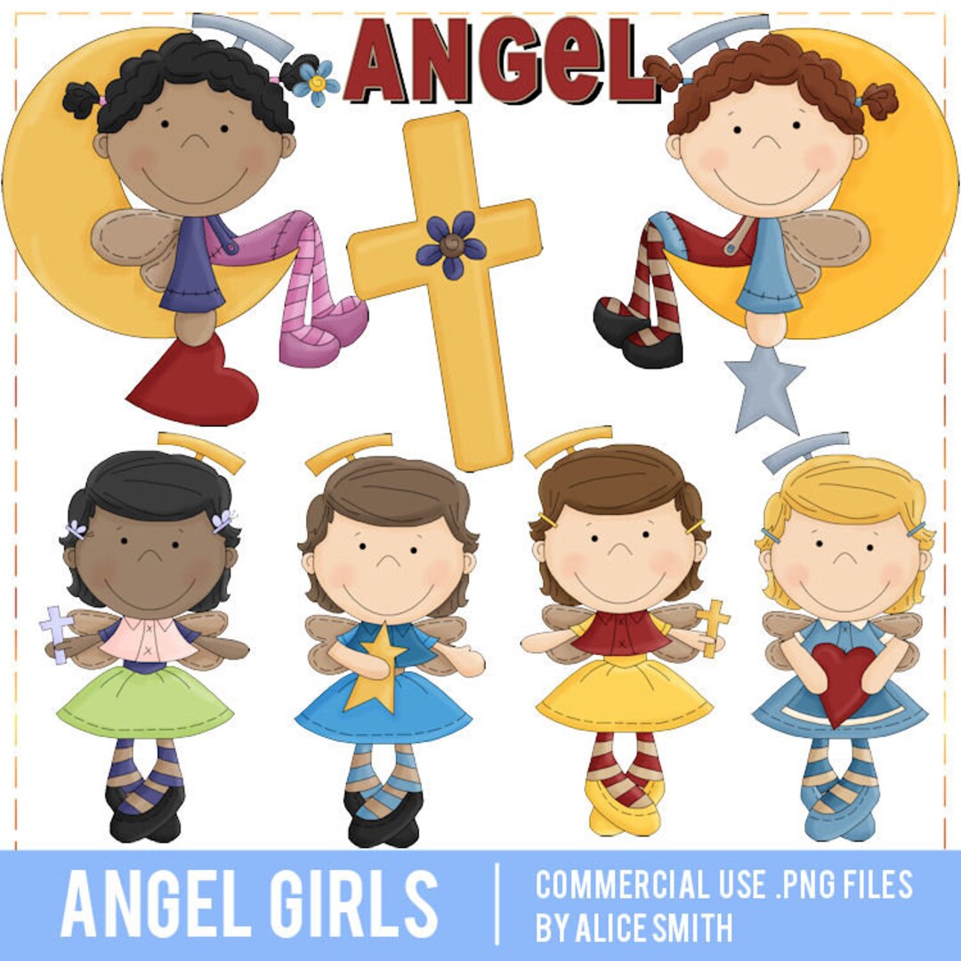 Angel Girls Clip Art Graphics by Alice Smith - Etsy