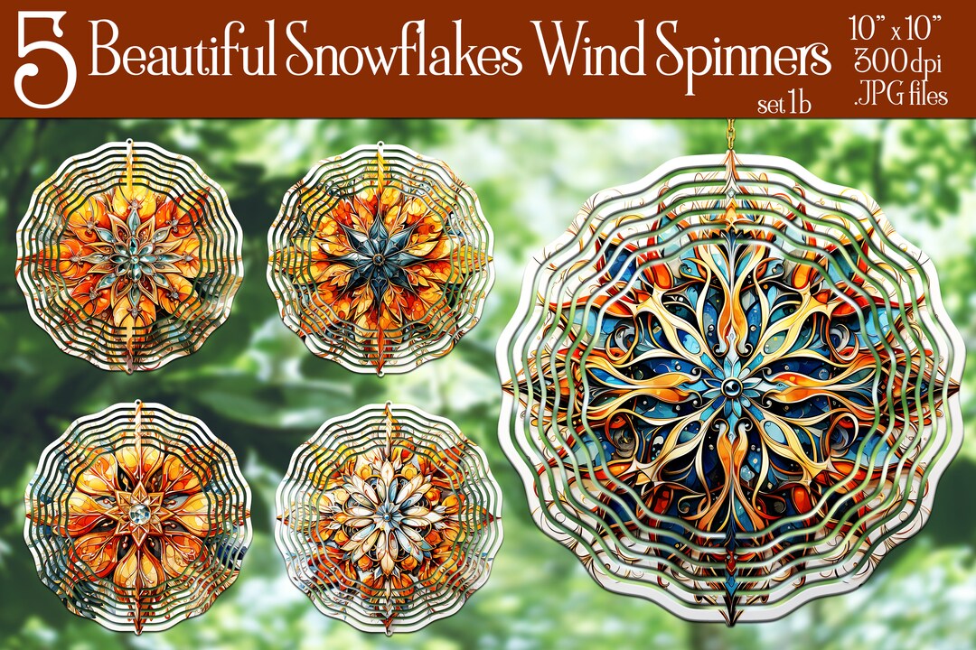 Snowflake Wind Spinner Sublimation | Winter Wind Spinners | Winter ...