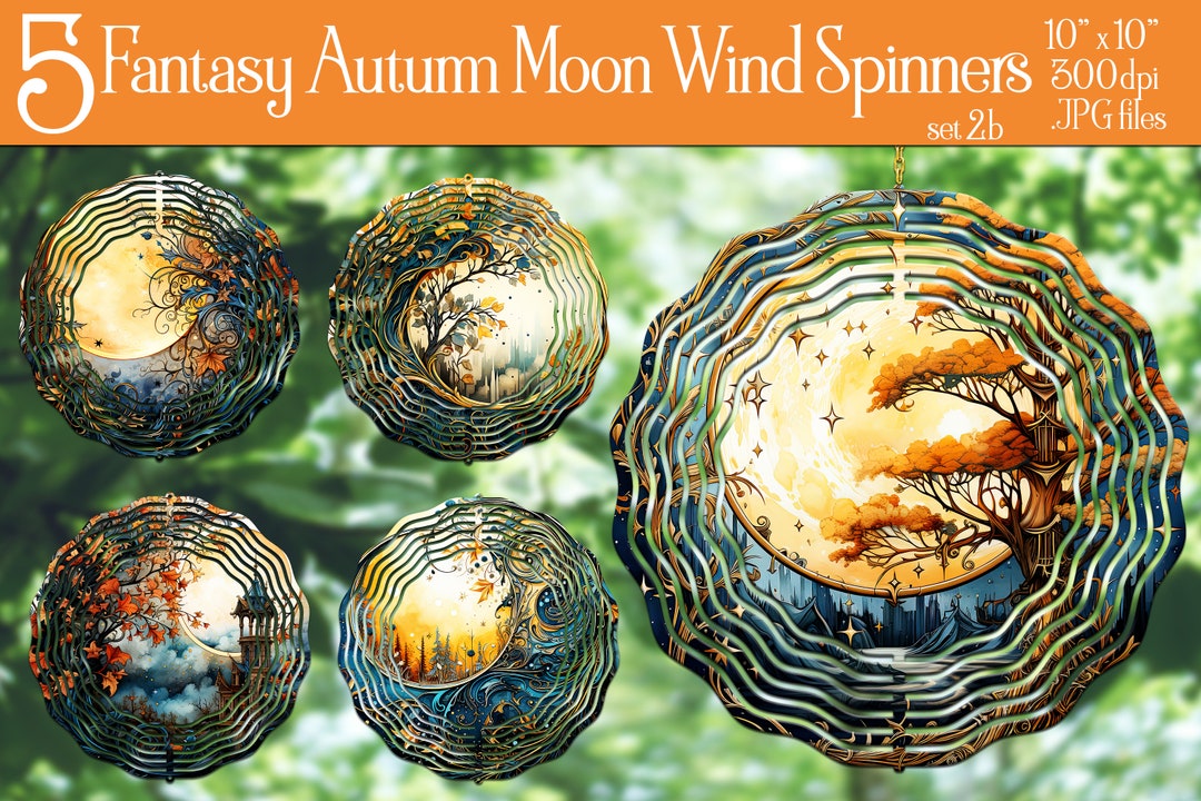 Fantasy Autumn Moons Wind Spinner Sublimation | Autumn Wind Spinners | Fantasy Wind Spinner ...