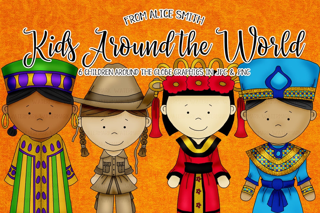 Kids Around the World Clip Art à usage commercial par Alice - Etsy France