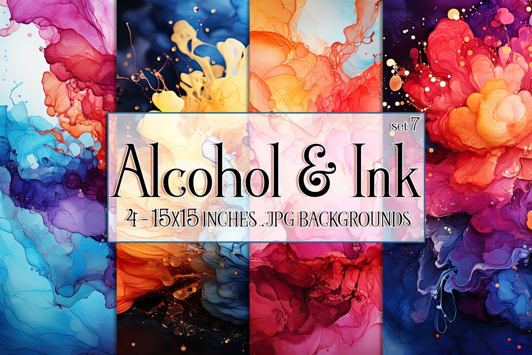 Alcohol & Ink Backgrounds, Vivid Gradients Alcohol Ink Textures ...