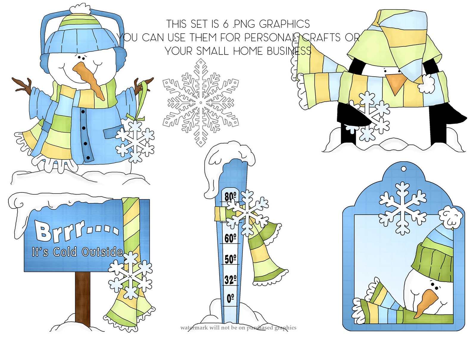 Brrr It's Cold Outside Clip Art Graphics by Alice Smith - Etsy