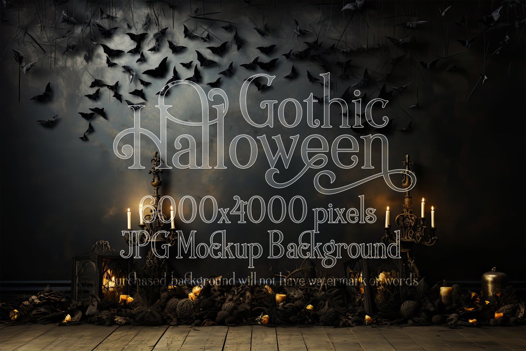 Gothic Halloween Background, Mockup, Halloween Mock-up, Product ...
