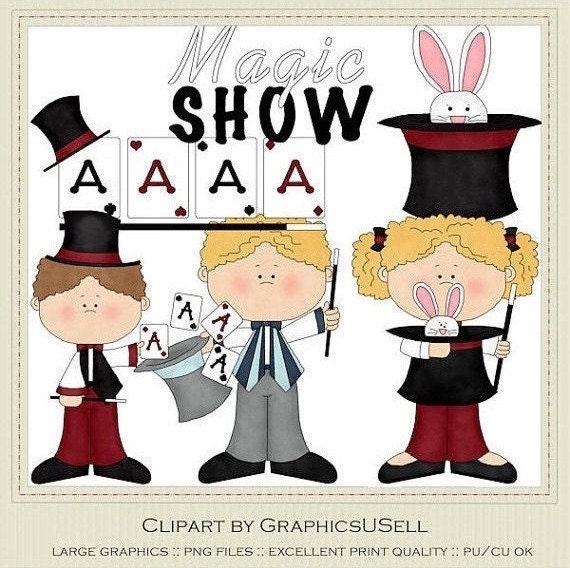 Magic Show Clip Art Graphics by Alice Smith | Etsy