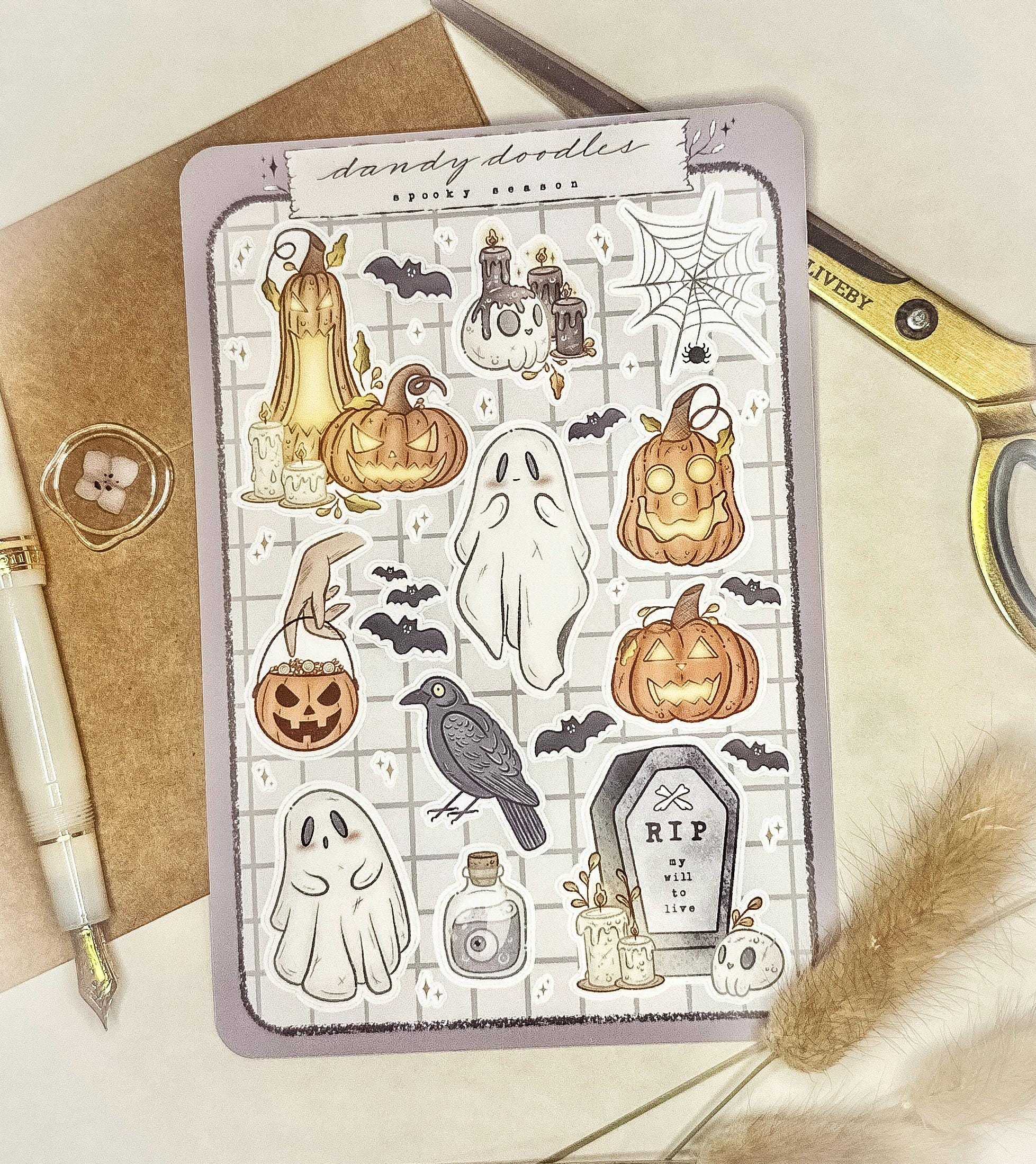 Doodle Sheets : Spooky Season ~ Planner Stickers - Etsy