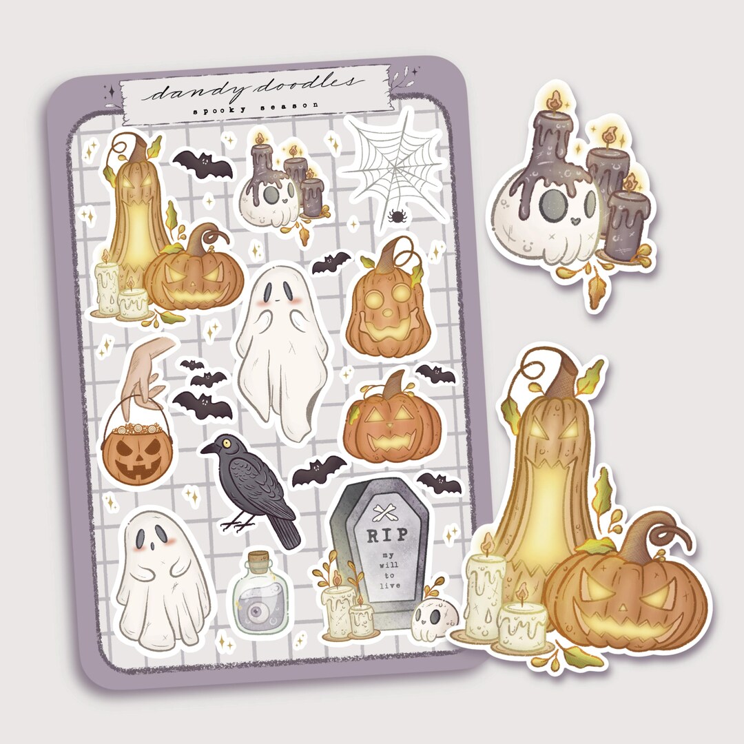 Doodle Sheets : Spooky Season ~ Planner Stickers - Etsy