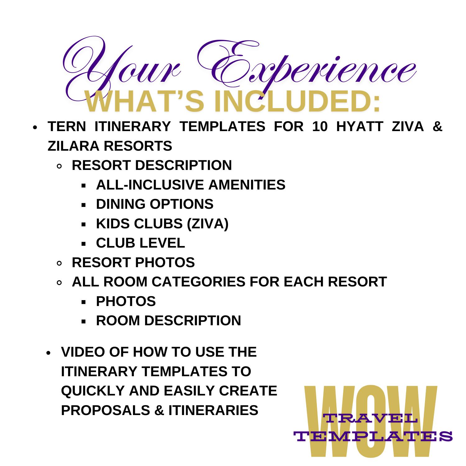 SPECIAL PRICE: TERN Templates for Travel Agents | Hyatt Ziva&zilara ...