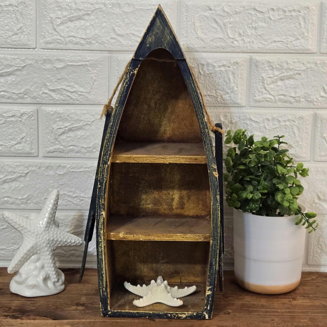 Vintage Row Boat Shelf. Tabletop Shelf. Trinket Shelf. - Etsy