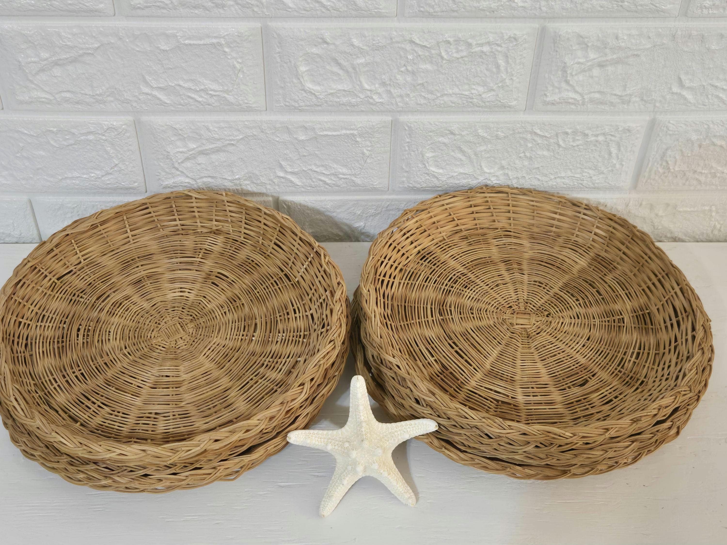 Vintage Wicker Paper Plate Holders. - Etsy