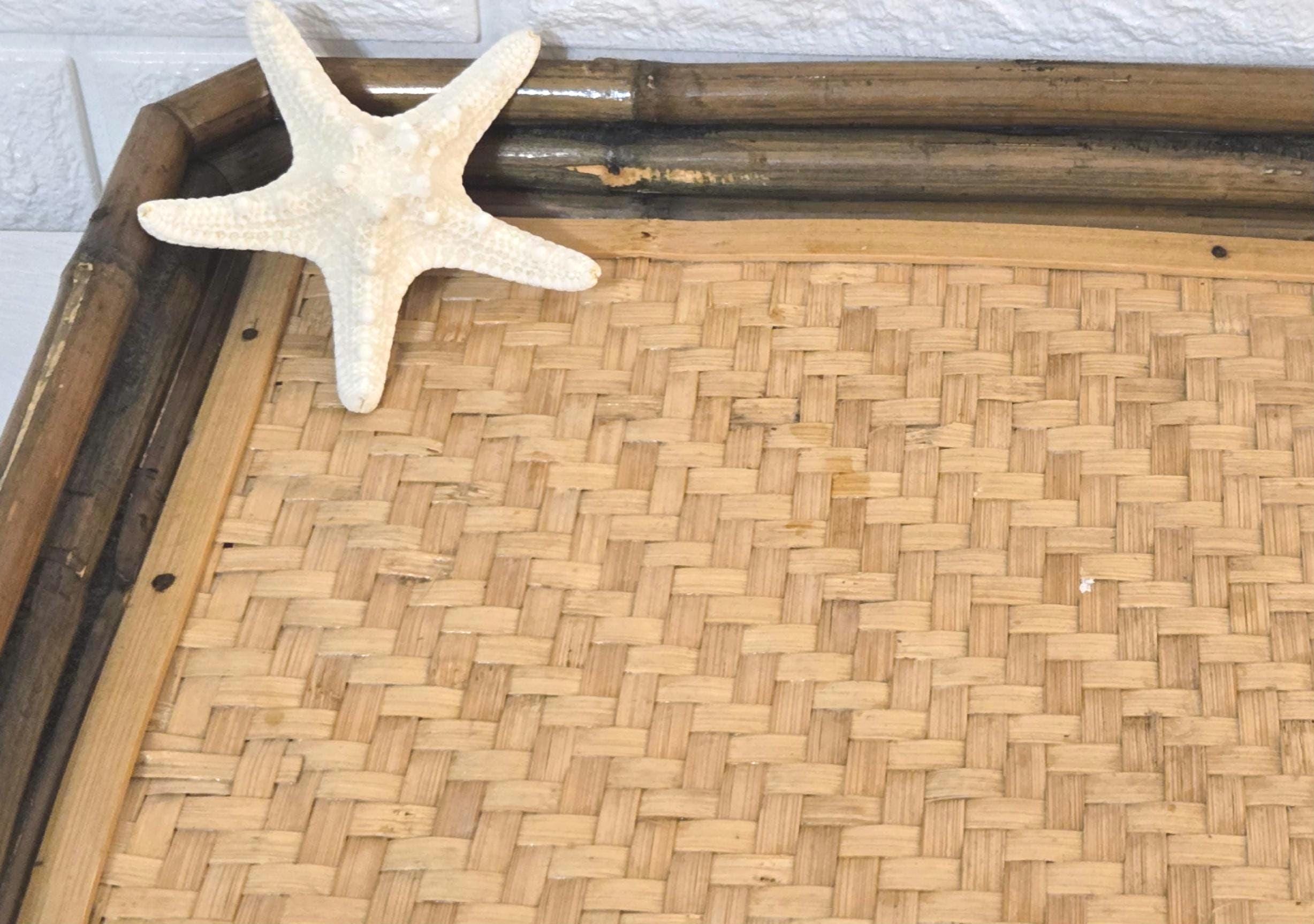 Vintage Bamboo Rattan Serving Tray. 19x13x2 Large Vintage Tray. - Etsy