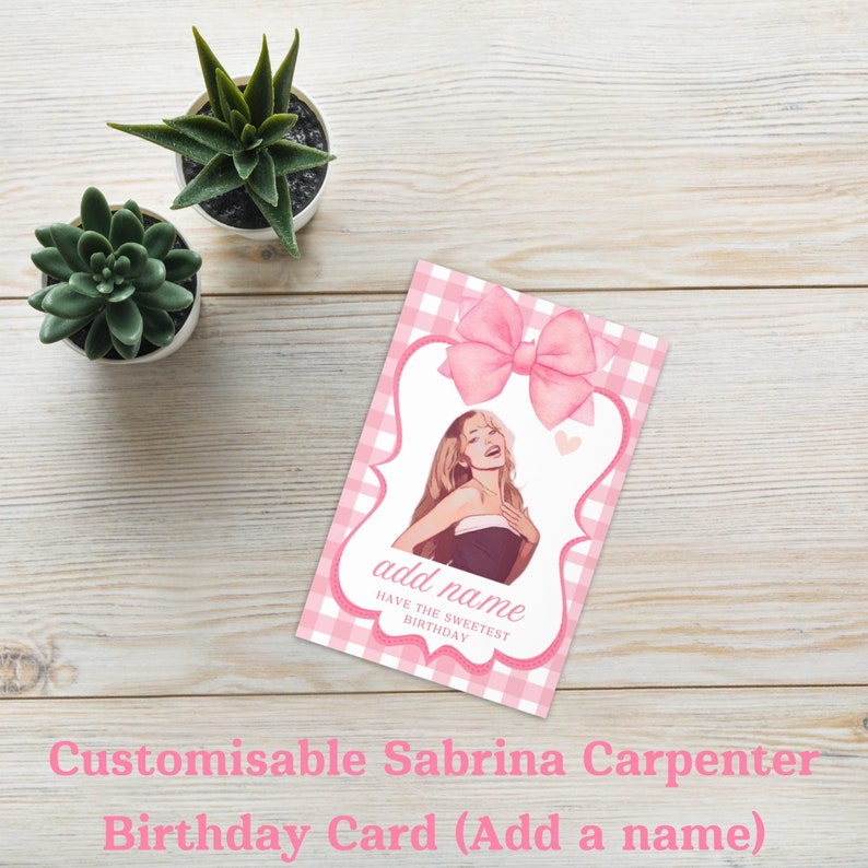 Sabrina Carpenter Birthday Card, Birthday Card for Daughter, Teens ...