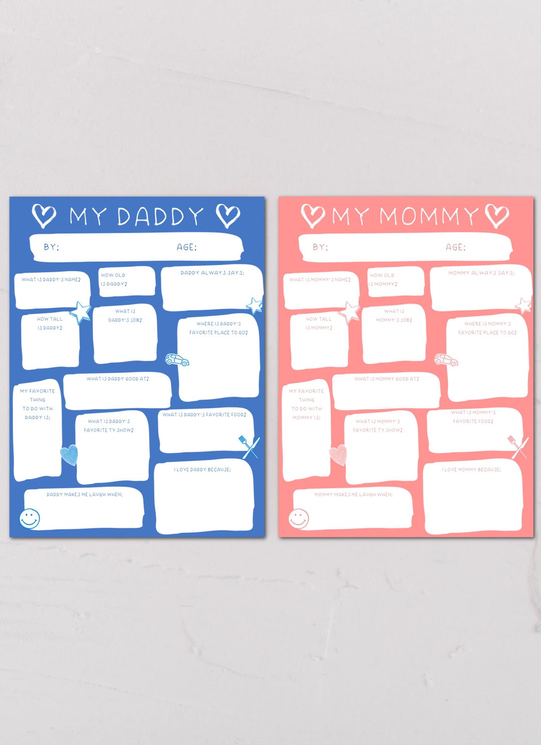 My Mommy & My Daddy Printable Worksheet Set | 2-piece Kids Activity ...