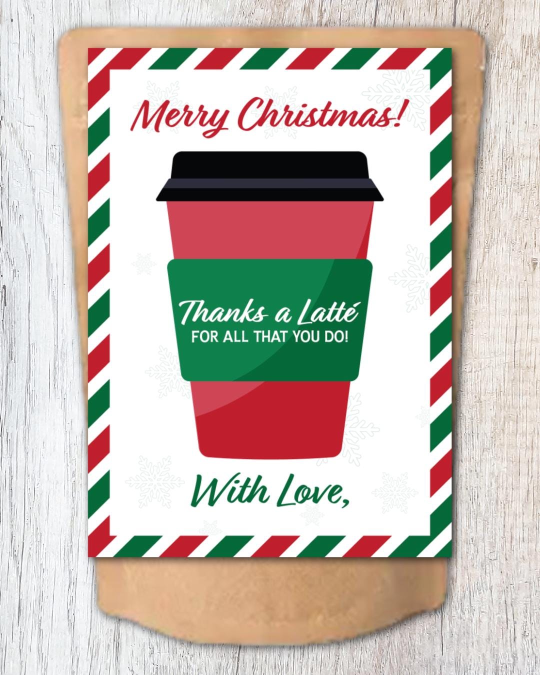 Printable Teacher Gift - "thanks a Latte for All That You Do" - Coffee ...