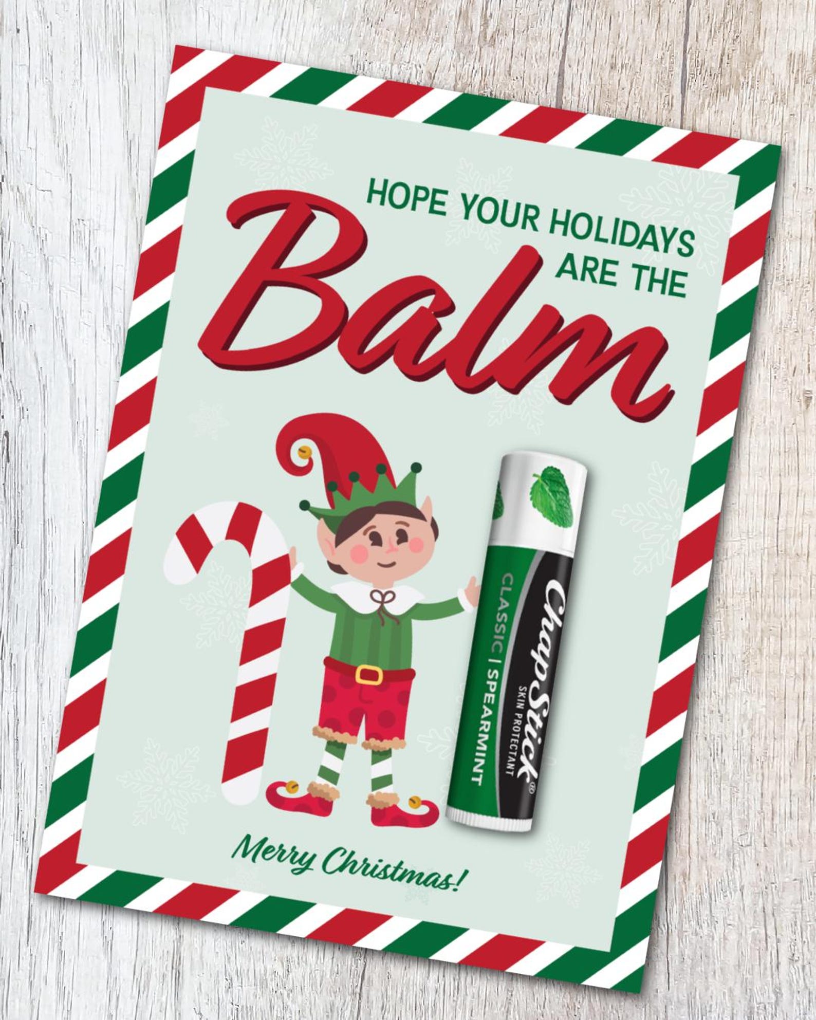 Printable Holiday Gift Card - “hope Your Holidays Are the Balm” - Elf ...