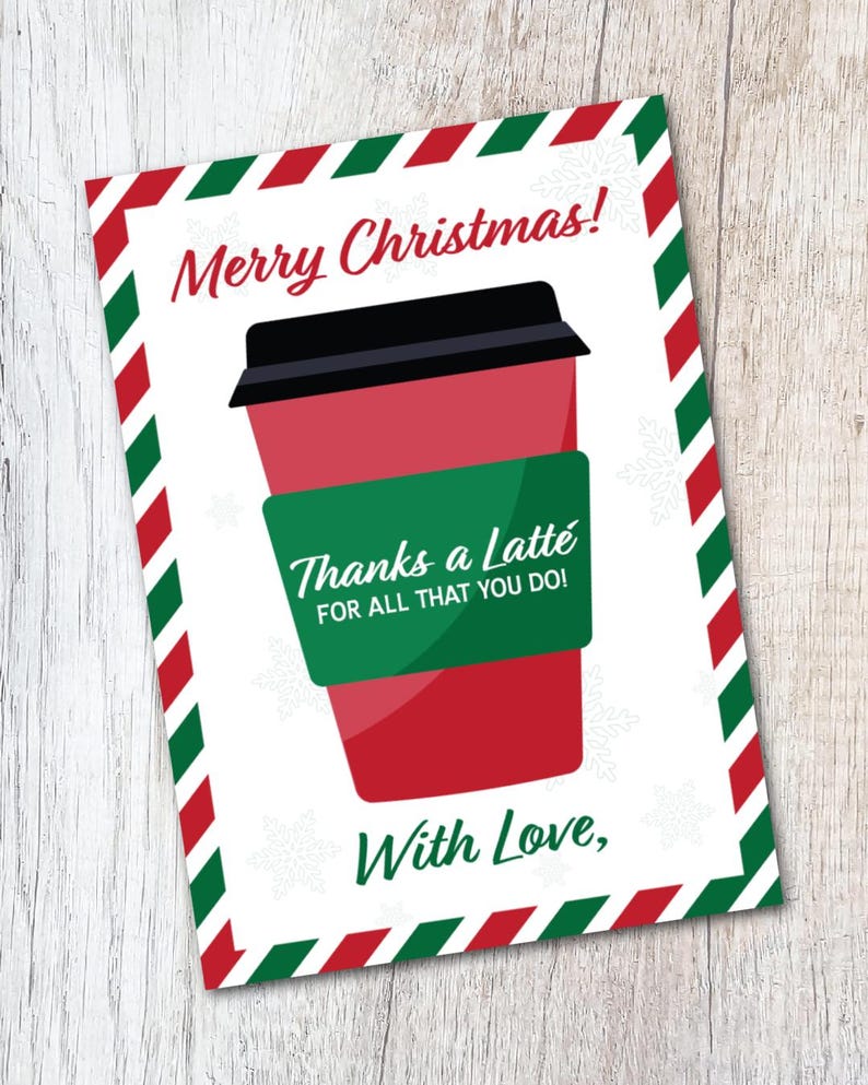 Printable Teacher Gift - "thanks a Latte for All That You Do" - Coffee ...