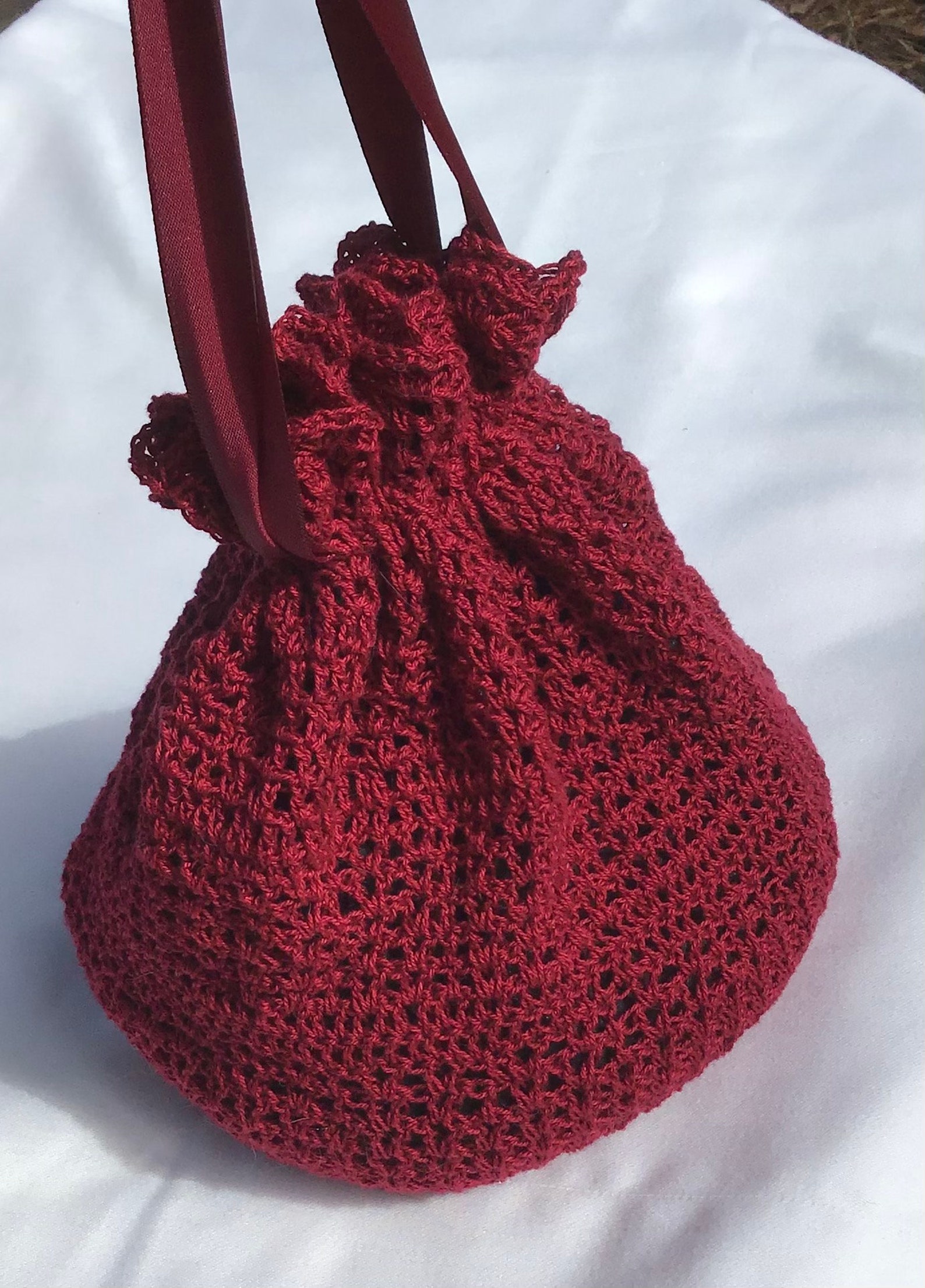 Reticule Victorian Regency Crochet Drawstring Handbag | Etsy