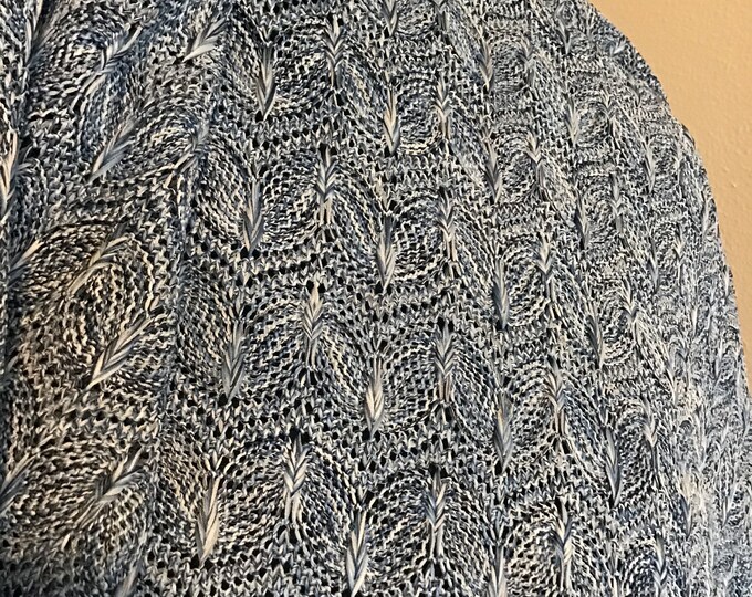 Light Blue Cable Knit Fabric Variegated - Etsy