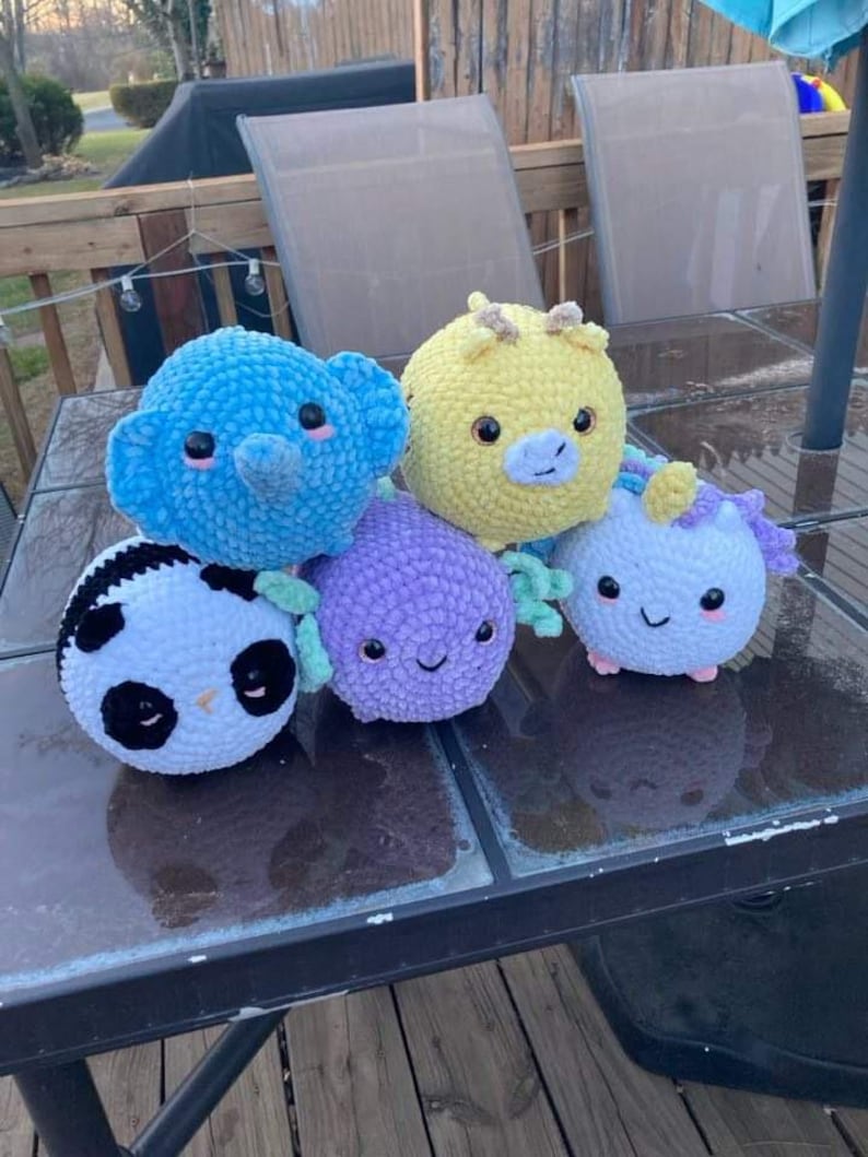 Loaf Animal Crochet Pattern Bundle: Panda, Axolotl, Unicorn, Elephant ...