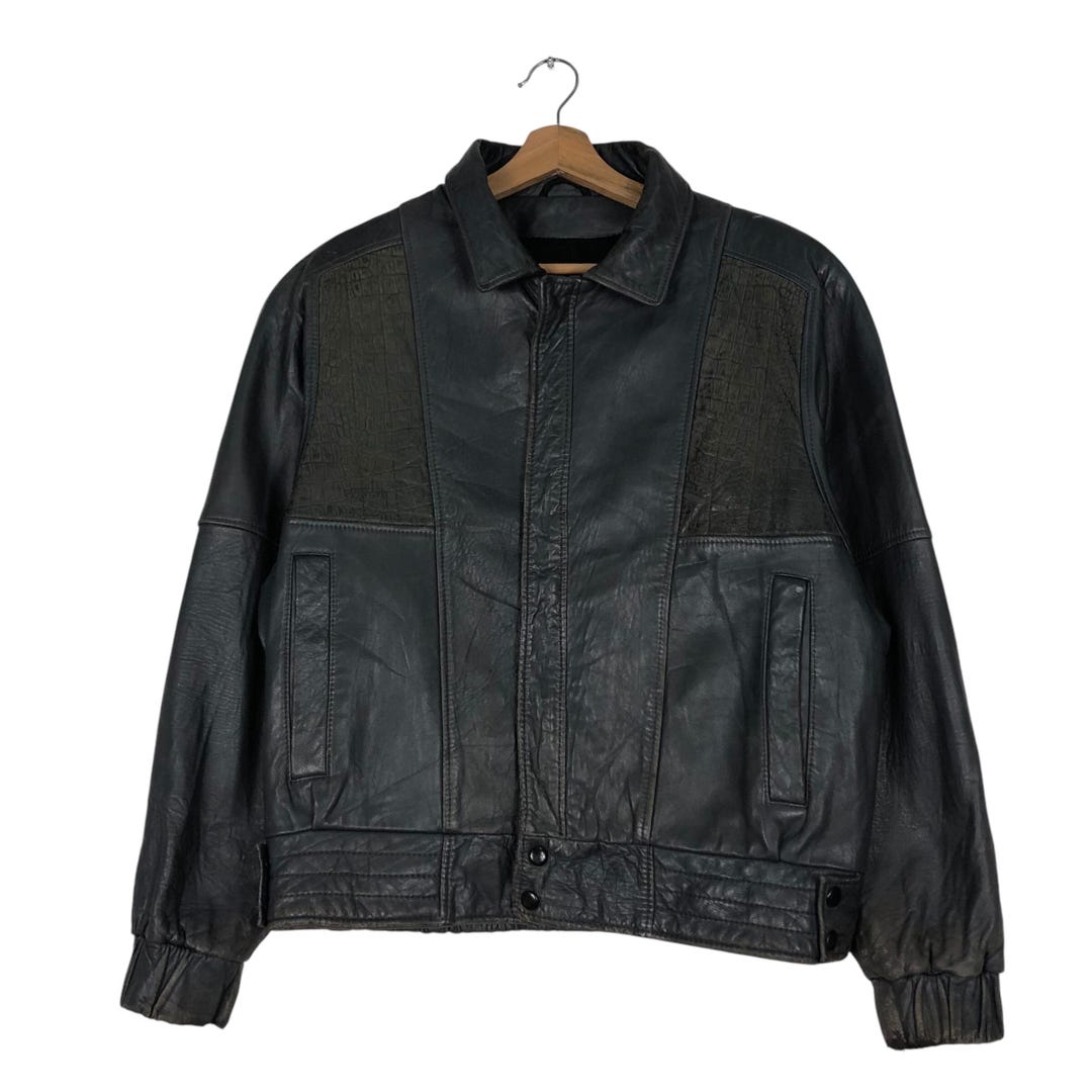 Vintage Biker Leather Jacket Marquis Canada - Etsy