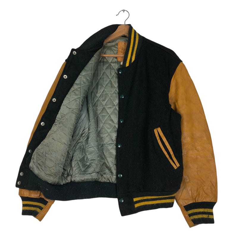 PICK!!! Vintage Varsity Leather Jacket Golden Bear Made in Usa - Etsy