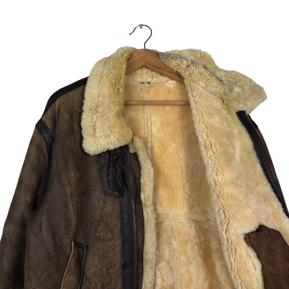Vintage B3 Leather Jacket, Shearling Lined, Military Design - Etsy