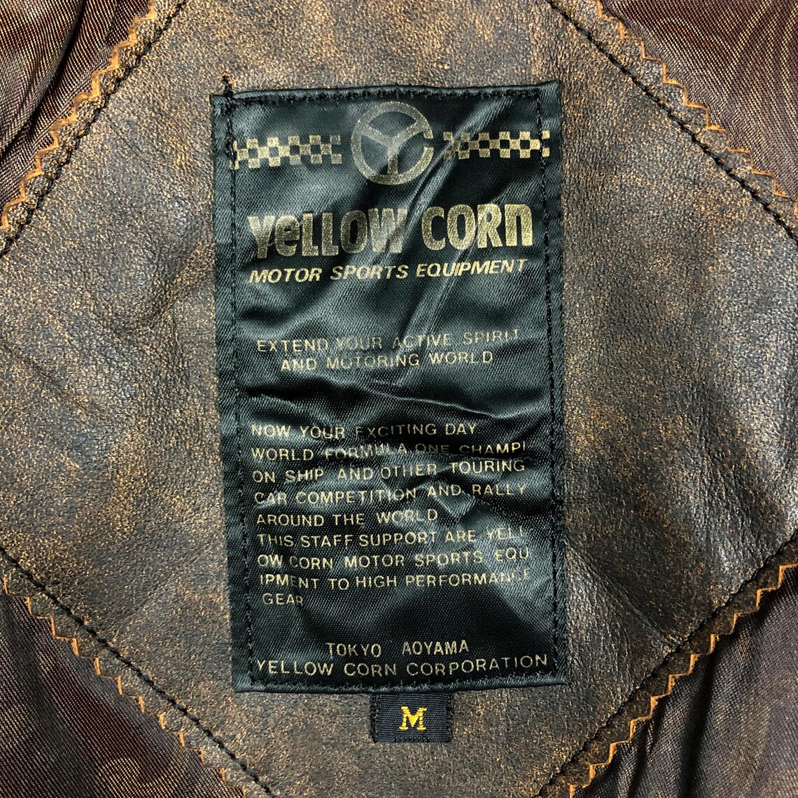 Vintage Yellow Corn Leather Racing Jacket, Tokyo Aoyama, Medium - Etsy