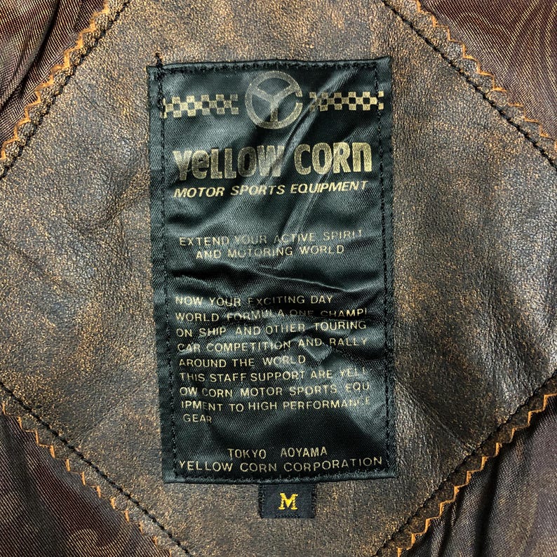 Vintage Yellow Corn Leather Racing Jacket, Tokyo Aoyama, Medium - Etsy