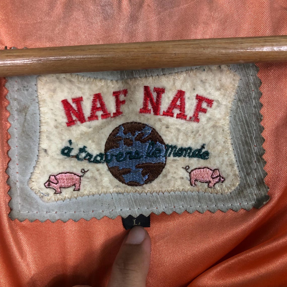 Vintage Flight Jumper Leather Jacket Naf Naf Big Logo - Etsy