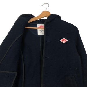 Vintage Wool Button Jacket Danton Rare Design With Hoodie Hard to Find ...