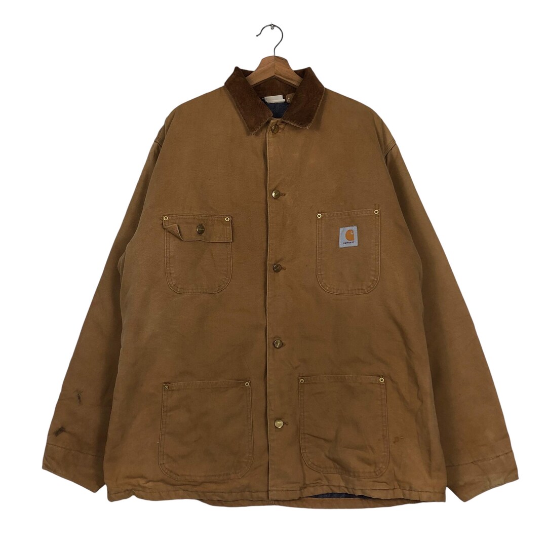 PICK!!! Vintage Chore Jacket CARHARTT Duck Canvas Worker Multi Pocket ...