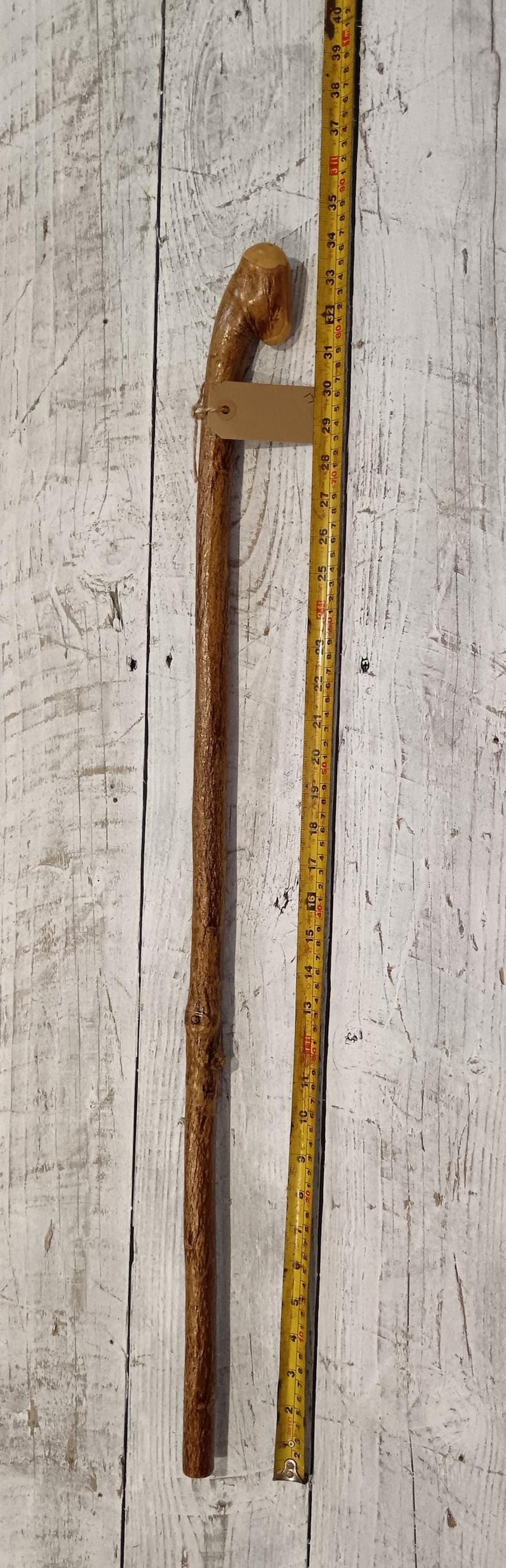 Hand Crafted Holly Walking Stick, One Piece Knob Stick 34 Inches Long ...