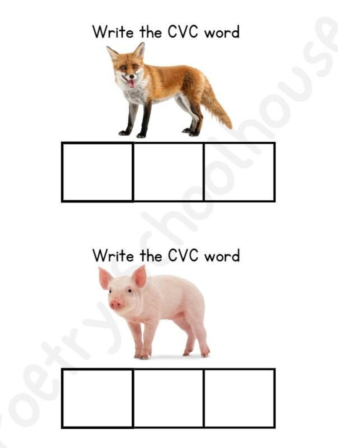 CVC Words Digital Download PDF Worksheet Great for Beginners - Etsy