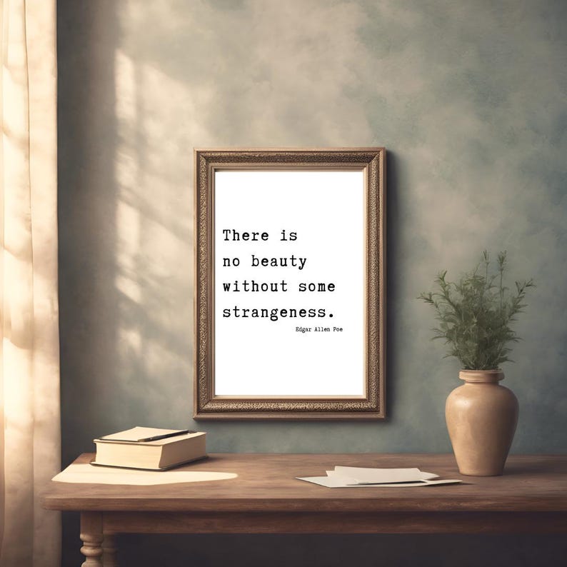 Minimalist Edgar Allen Poe Print Poster PDF | "there is No Beauty ...