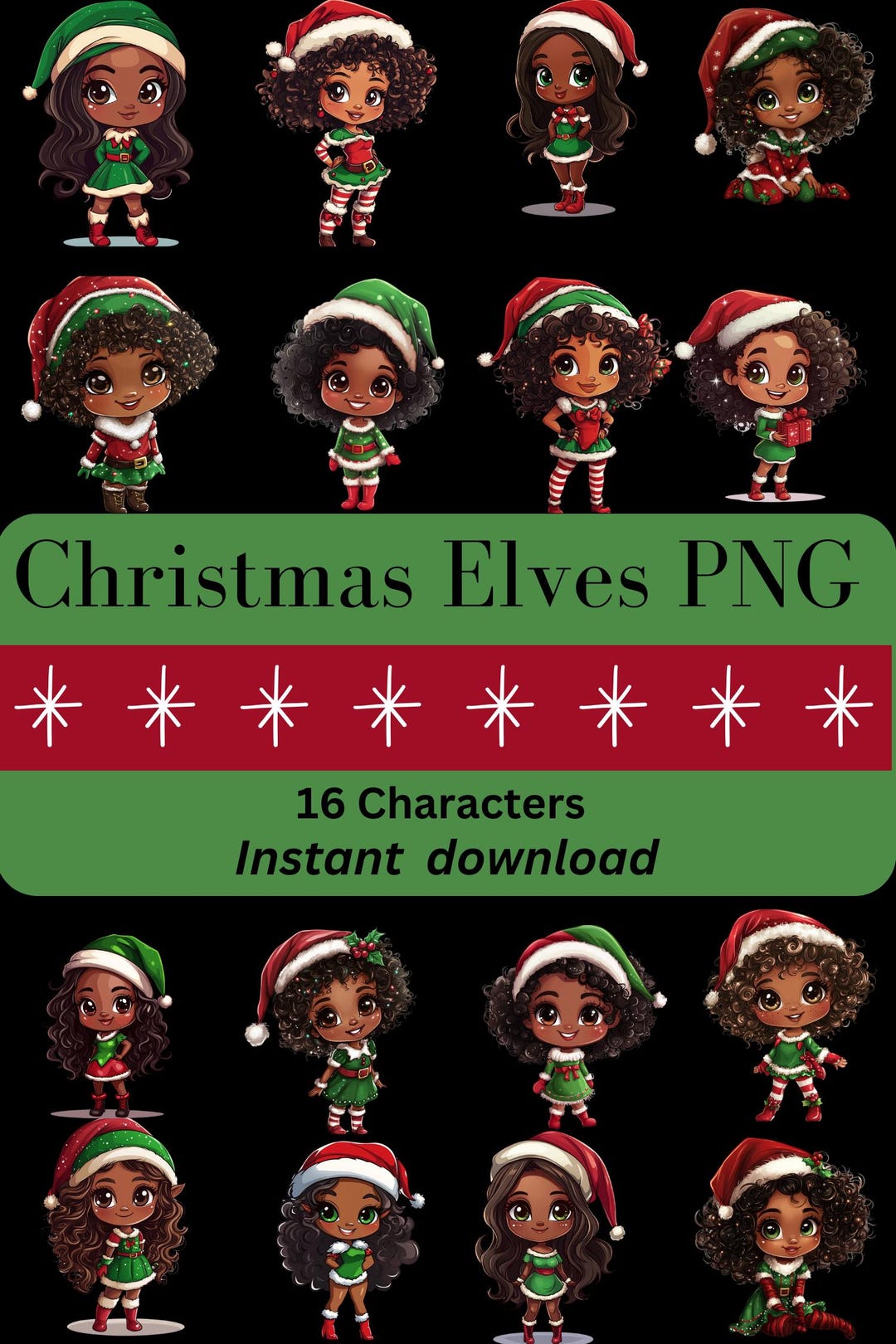Christmas Elf Clip Art Set Festive PNG Designs for Crafts & DIY ...