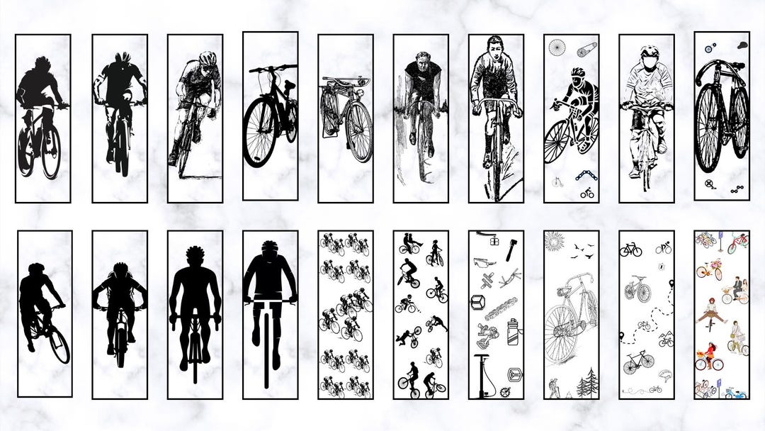Bike Themed Bookmark, Digital Bookmark, Printable Bookmark, Instant ...