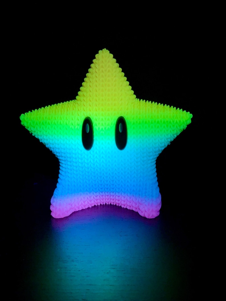 3D Printed Super Mario Star: Knitted Texture Nintendo Gift - Etsy