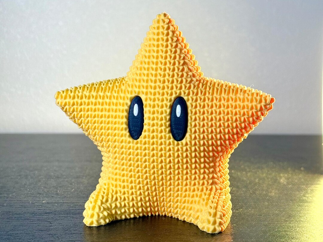 3D Printed Super Mario Star: Knitted Texture Nintendo Gift - Etsy