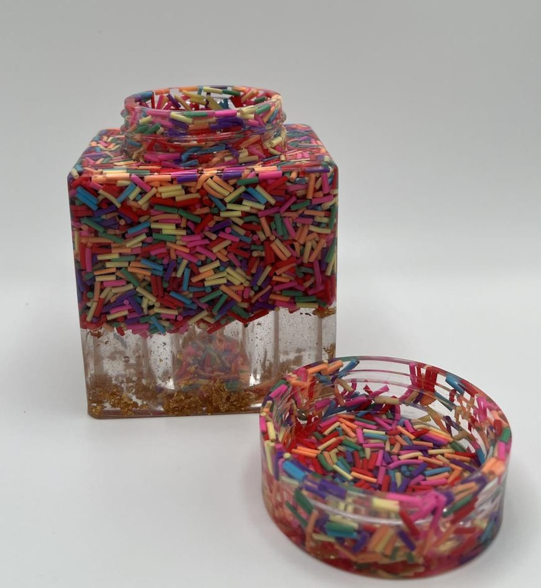 Clear Resin Sprinkle Jar With 24k Gold Flakes - Etsy
