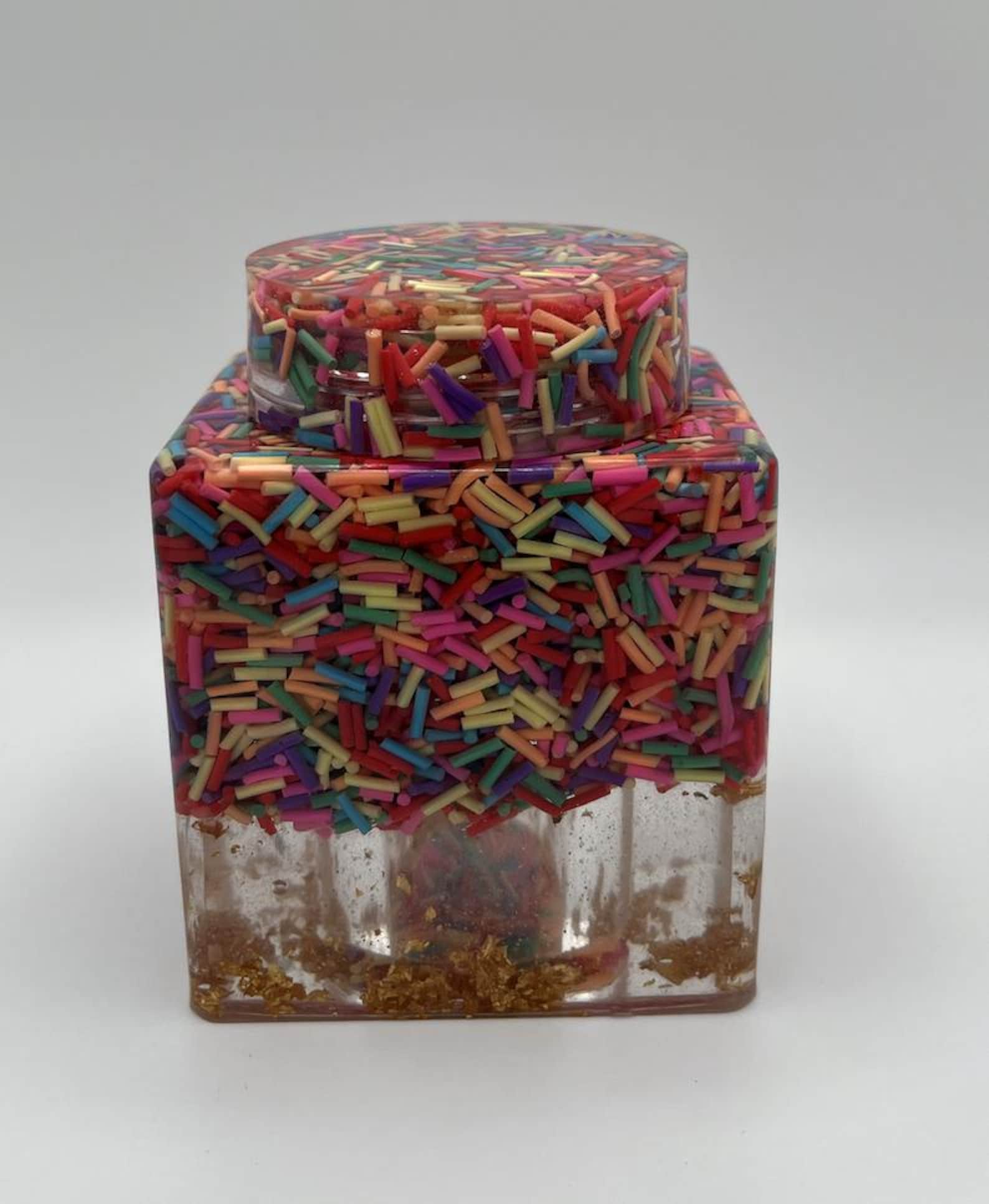 Clear Resin Sprinkle Jar With 24k Gold Flakes - Etsy