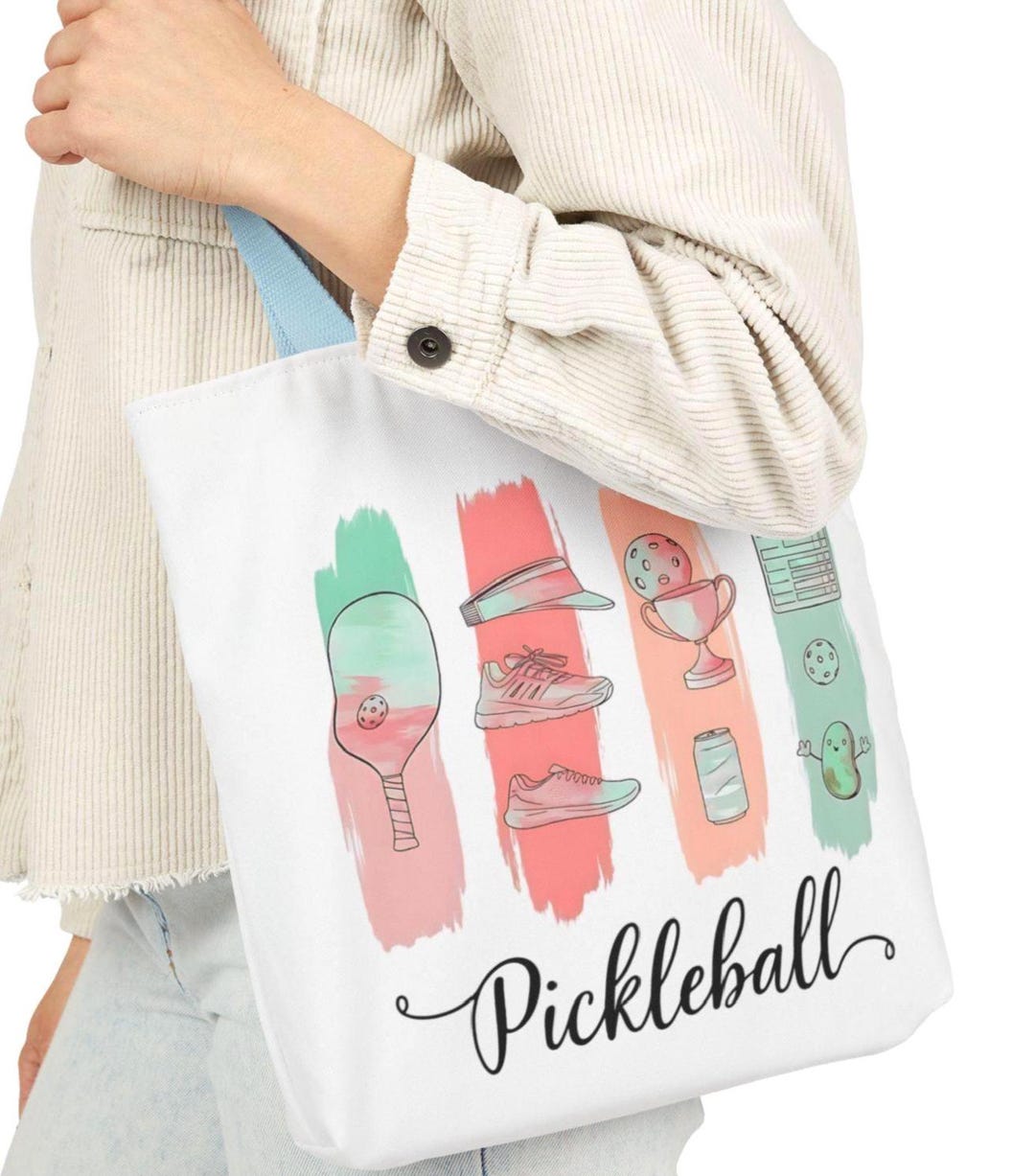 Pickleball Canvas Tote Bag, Sporty and Fun, Perfect for Pickleball ...