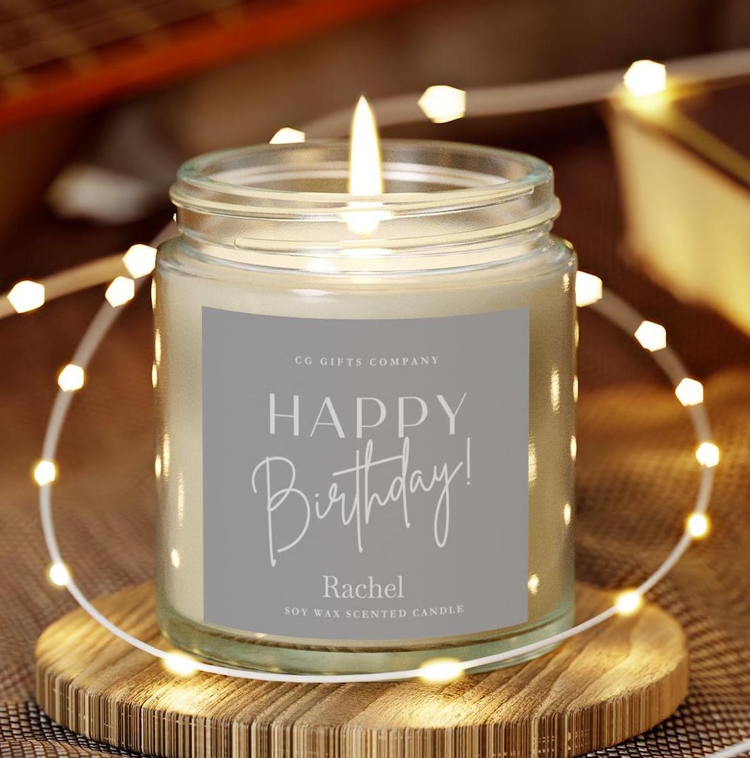 Custom Birthday Candle Scented Candle Gift, Happy Birthday Candle, for ...