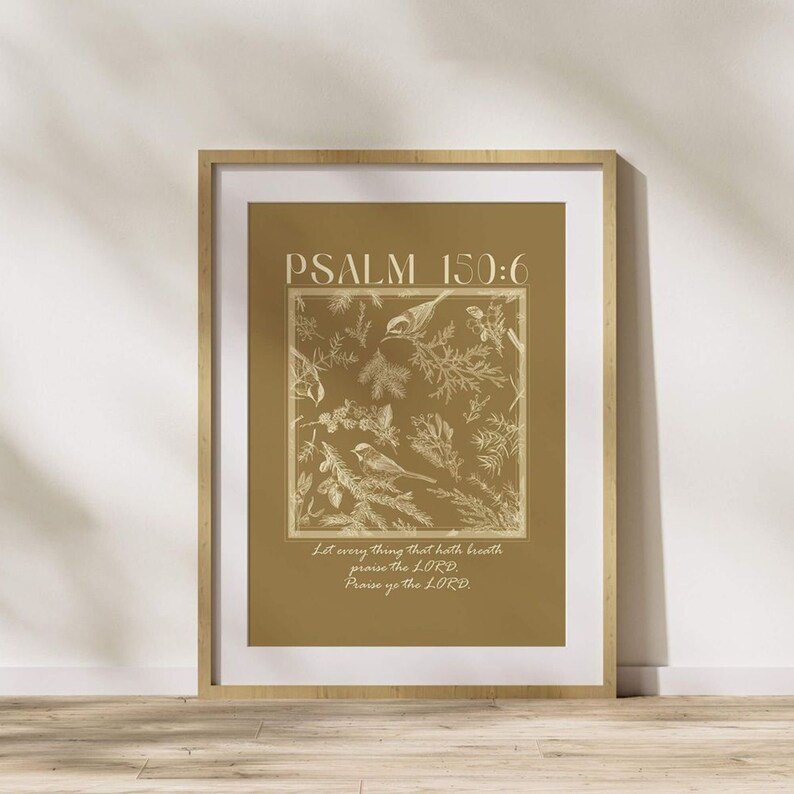 Floral Bible Verse Prints – Praise Lord Scripture, Christian Wall Art ...