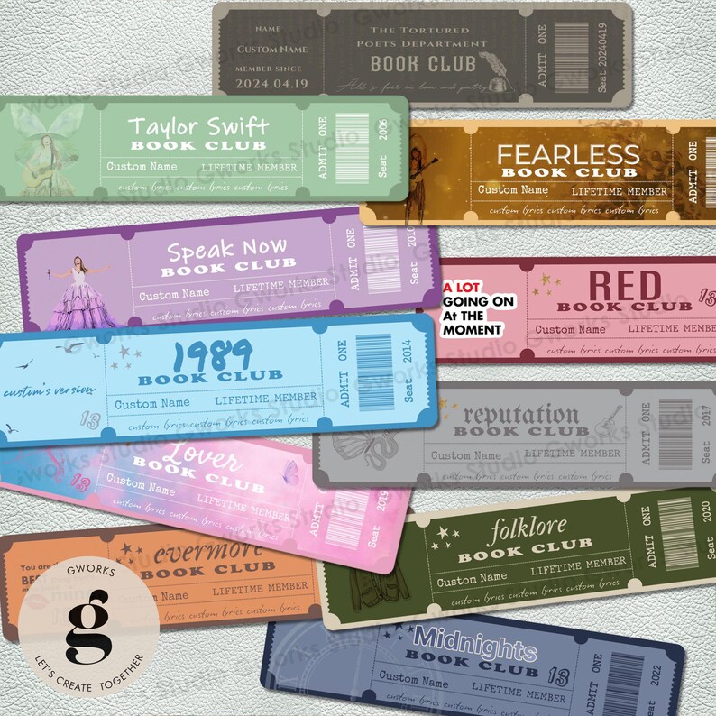 Editable Taylor Album Printable Bookmark Custom Swiftie Gift Book Lover ...