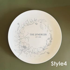 Personalized Ceramic Plate: Flower Wreath, Wedding, Anniversary ...