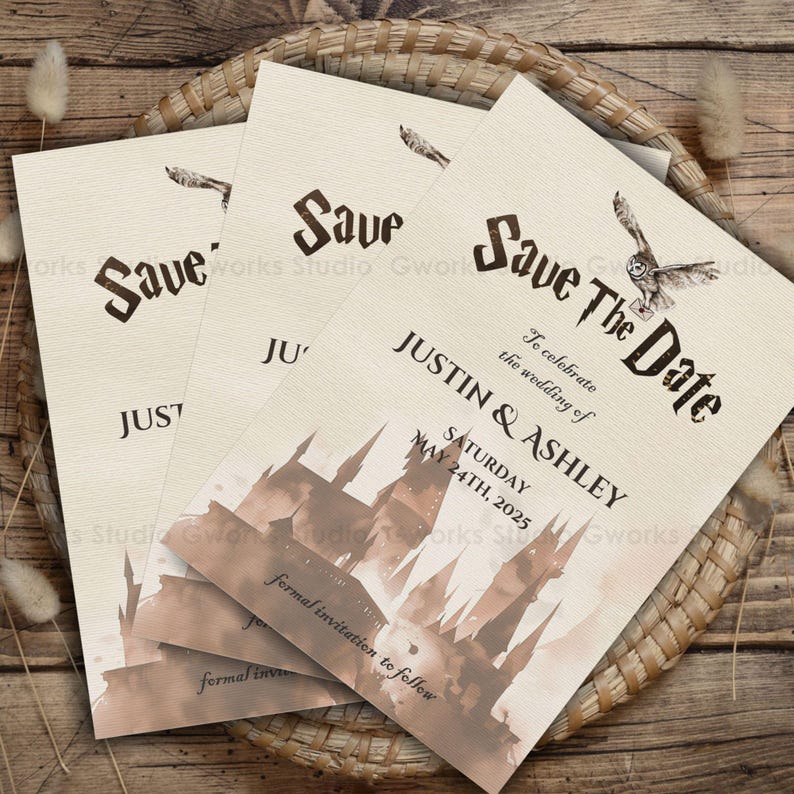 Wizard Save the Date Template – Editable Magic School Wedding Invite ...