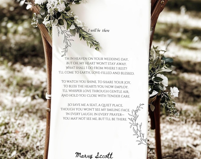 In-loving Memory Custom Linen Chair Sign – Modern Wedding Reserved ...