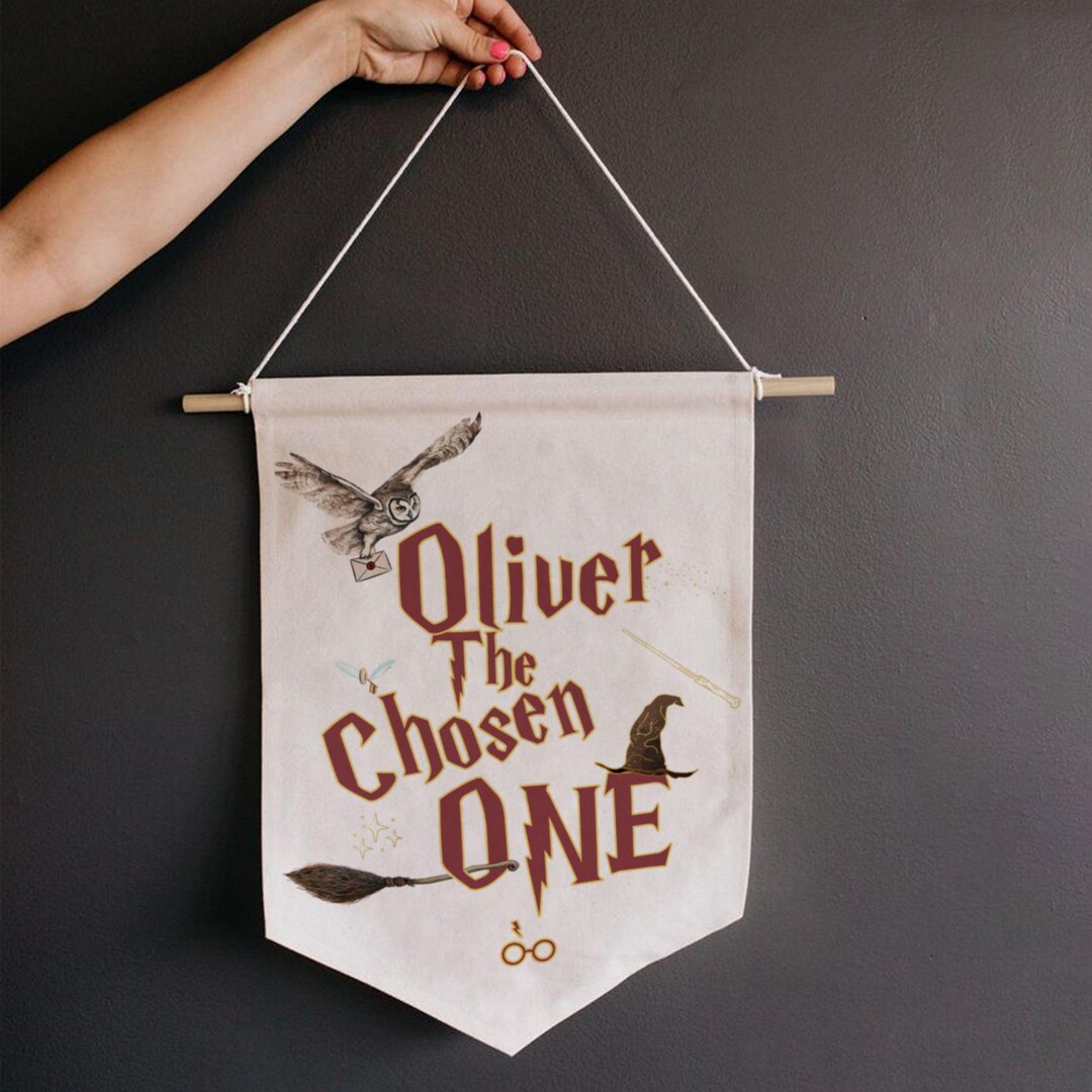 Personalized Wizard Name Pennant Banner – Chosen One Magic School Décor ...