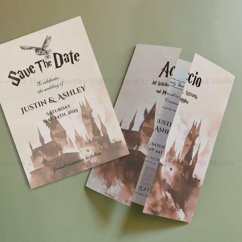 Wizard Save the Date Template – Editable Magic School Wedding Invite ...