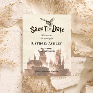 Wizard Save the Date Template – Editable Magic School Wedding Invite ...