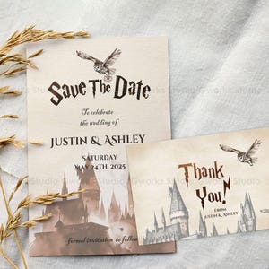 Wizard Save the Date Template – Editable Magic School Wedding Invite ...
